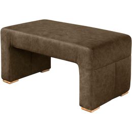 exxpo - sofa fashion Hockerbank Bodenfreie Optik braun B/H/T: 104cm x 51cm x 55cm, Luxus-Microfaser
