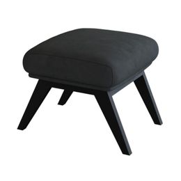 FLEXLUX Polsterhocker &raquo;Adria&laquo; Fu&szlig; schwarz, Fu&szlig;hocker f&uuml;r Ohrensessel grau 100% Polyester B/H/T: 54cm x 41cm x 41cm, Lederoptik