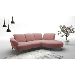 Sit & More sit&more Ecksofa &raquo;Dance, L-Form, inkl. Sitztiefenverstellung&laquo; inkl. Click&Seat, optional mit Kopfteilverstellung rosa 95%Polyester 5%Polyamid B/H/T: 