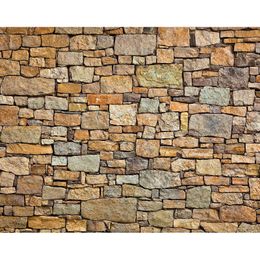 papermoon Fototapete &raquo;Stone Wall&laquo; glatt bunt Vlies B/L: 5m x 2,8m