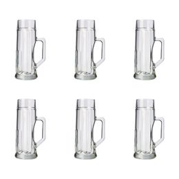 ich-zapfe Bierglas, Bierkrug, Ma&szlig;krug, Bierseidel 6er Set Biergl&auml;ser, Premium, Gerippt - 0,3 Liter