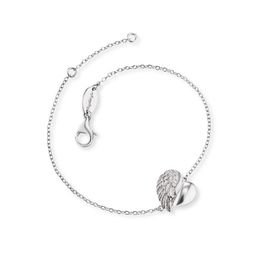 Engelsrufer Damen Silberarmband &raquo;Little magic ARMBAND HERZFL&Uuml;GEL&laquo; mit Zirkonia (synth.) silber 19cm, Silber 925 (Sterlingsilber)