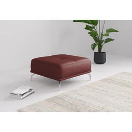 OTTO home Polsterhocker &raquo;Caluna&laquo; moderner Sitzhocker in hochwertiger Verarbeitung rot B/H/T: 89cm x 45cm x 89cm, NaturLEDER , ohne Stauraum