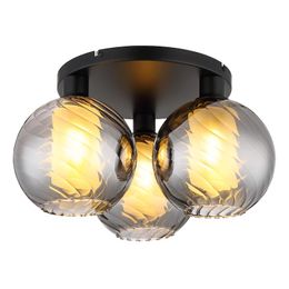 NOWA Deckenleuchte &raquo;ULF&laquo; E27 1 Stk. Deckenlampe Wohnzimmer-Leuchte Schlafzimmer-Leuchte Flur K&uuml;che schwarz &Oslash; 46cm H: 25cm, 1 Stk.