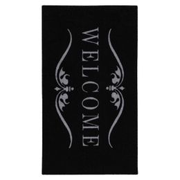 Kayoom Fu&szlig;matte &raquo;Cosy Entry 125&laquo; rechteckig 6 mm H&ouml;he T&uuml;rmatte, Schmutzfang, welcome, Eingang schwarz-wei&szlig; Polyamid B : 45cm 1 Stk., 6mm, L: 75cm