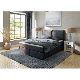 Home Affaire Boxspringbett &raquo;Lysann&laquo; 5fach verstellbares Kopfteil, in 4 Breiten, 3 Matratzenarten grau Liegefl&auml;che B/L: 160cm x 200cm, Gewicht bis: 100