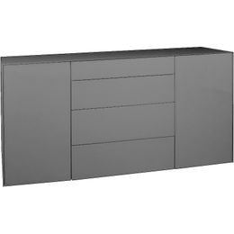 M&auml;usbacher Kommode &raquo;Imola&laquo; Kommode mit Glasfront und Glasoberplatte grau B/H/T: 179cm x 89cm x 42cm, F&uuml;&szlig;e aus Kunststoff,3 Packst&uuml;cke, 2 Stk., 2 Stk.
