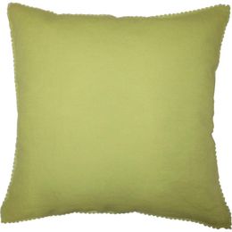 Fleuresse Kissenbezug &raquo;Provence&laquo; Leinen, Premium Qualit&auml;t, k&uuml;hlende Stoff gr&uuml;n Leinen, Obermaterial: 50% Baumwolle, 50% Leinen B/L: 40cm x 40cm, 2 Stk