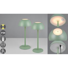 REALITY LEUCHTEN LED Au&szlig;en-Tischleuchte &raquo;RICARDO Tischleuchte 2er-Set&laquo; LED-Board 2 Stk. Warmwei&szlig; 2er Set Outdoor Akku Tischlampe Pilzdesign USB-C 4-