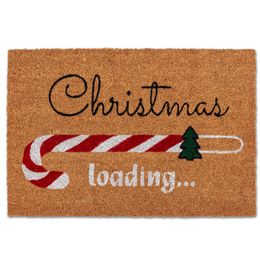 Astra Fu&szlig;matte &raquo;Kokosvelours Xmas loadin 40x60&laquo; rechteckig 1,4 mm H&ouml;he Kokos, Nat&uuml;rliches Material, Zuckerstange, Weihnachten braun Kokos B : 40cm 1 