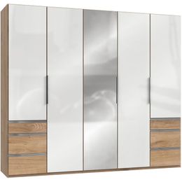 wimex Kleiderschrank &raquo;Level by fresh to go&laquo; mit Glas-und Spiegelt&uuml;ren braun B/H/T: 250cm x 216cm x 58cm, Schubladen: 6 Stk. T&uuml;ren: 5 Stk.