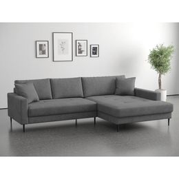 Trends by HG Ecksofa &raquo;Summer L-Form, B: 280cm, in Cord & Struktur&laquo; wahlweise mit Kopfst&uuml;tzen, schwarze Metallf&uuml;&szlig;e grau 90% Polyester;10% Nylon B/H/T: 