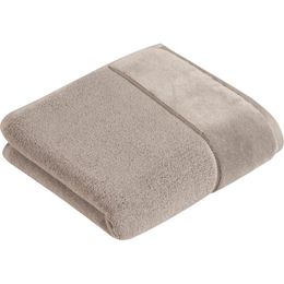 Vossen Handtuch &raquo;Pure&laquo; Baumwolle & VEGAN, mit eleganter Veloursbord&uuml;re grau Webfrottier, Obermaterial: 100% Baumwolle B/L: 50cmx100cm, 2 Stk., Webfrottier