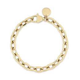 Copenhagen Studios Damen Edelstahlarmband &raquo;Schmuck Geschenk Edelstahl Armkette Basic Chunky&laquo; gold 22cm, Edelstahl