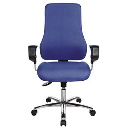Topstar B&uuml;rostuhl, mit Armlehnen, R&uuml;ckenlehnenh&ouml;he 600 mm, Bezug blau