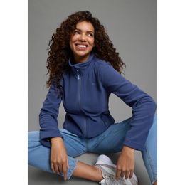 OCEAN SPORTSWEAR Damen Fleecejacke aus weichem Fleece-Material, unifarben, mit Logostickerei blau 40/42