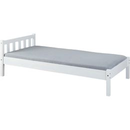 Inter Link Massivholzbett &raquo;Vilmar, Einzelbett, Doppelbett, G&auml;stebett, Jugendbett&laquo; Kiefer Massiv, ohne Lattenrost, 90/140 x 200 cm wei&szlig; Liegefl&auml;che L&auml;nge B: 200cm