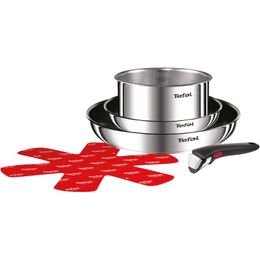 Tefal Pfannen-Set &raquo;Ingenio Emotion&laquo; Edelstahl Set, 5 Stk. tlg. abnehmbarer Griff, Antihaftversiegelung, Thermo-Signal, Induktion Einheitsgr&ouml;&szlig;e