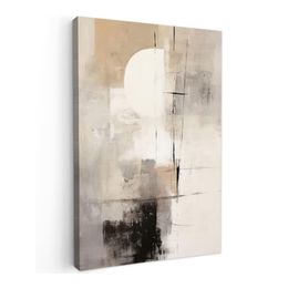 OnlyWow Leinwand Bilder Abstrakte Kunst wei&szlig; schwarz | Gr.: 20 x 30 cm