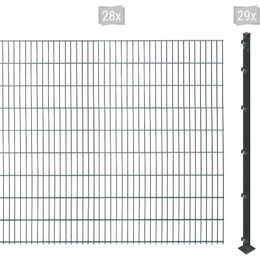 Arvotec Doppelstabmattenzaun &raquo;ESSENTIAL 183 zum Aufschrauben&laquo; Zaunh&ouml;he 183 cm, Zaunl&auml;nge 2 - 60 m grau Kunststoff, Stahl H/L: 183cm x 56m, Pfosten: 29 Stk.