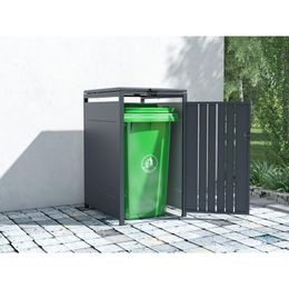 Konifera M&uuml;lltonnenbox &raquo;Bilbao Premium, Metall pulverbeschichtet&laquo; Deckel mit Gasdruckfeder, abschlie&szlig;bar, BxTxH: 68x80x117 cm grau Stahl Einheitsgr&ouml;&szlig;e