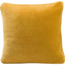 G&ouml;zze Dekokissen &raquo;Premium Cashmere-Feeling Kissen&laquo; 50x50cm,passend zur Premium Cashmere-Feeling Decke,Kissenh&uuml;lle&F&uuml;llung gelb Polyester B/L: 50cm x 50cm, 1