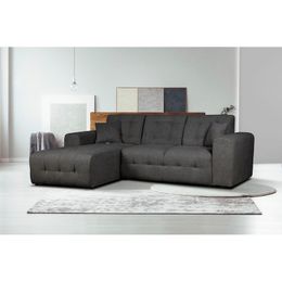 Home Affaire Ecksofa &raquo;Nosia L-Form&laquo; incl. 2 Zierkissen, mit feiner Steppung grau 100% Polyester B/H/T: 234cm x 85cm x 163cm, Struktur, Recamiere links