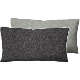 Biberna Kissenbezug &raquo;HERMAL Melange Flanell uni, mit Rei&szlig;verschluss, Wendekissenbezug&laquo; Feinflanell, Made in Germany zertifiziert, kuschelig weich, mit Paspel 