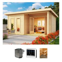 Konifera Saunahaus &raquo;Maiko 5 SET B&laquo; Ofen 9 kW Bio externe Strg easy beige Bio-Ofen, externe Steuerung, 9 kW