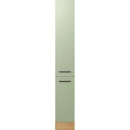 Flex-Well Apothekerschrank &raquo;Cara&laquo; 1 Stk. tlg. (B x H x T) 30 x 200 x 57 cm, mit 5 Ablagen gr&uuml;n Holzwerkstoff Artisan Eiche, B/H/T: 30cm x 200cm x 57,1cm