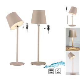 JUST LIGHT LED Tischleuchte &raquo;BOTERIA - Set 2 St&uuml;ck, inkl. Flaschenaufsatz&laquo; LED-Board 2 Stk. Warmwei&szlig; Akkubetrieben, aufladbar, magnetisch, dimmbar, In