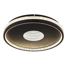 Globo LIGHTING Deckenleuchte &raquo;SHIRLEY&laquo; LED-Modul 1 Stk. Deckenleuchte, Kristalle 3D, dimmbar, Memory, LED schwarz 1, &Oslash; 40cm H: 6,5cm, 1 Stk.
