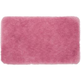 G&ouml;zze Badematte &raquo;&raquo;DELUXE&laquo;&laquo; rutschhemmend beschichtet fu&szlig;bodenheizungsgeeignet mit extra hohem Flor rosa Polyester rechteckig (60cm x 100cm ), 1 Stk.