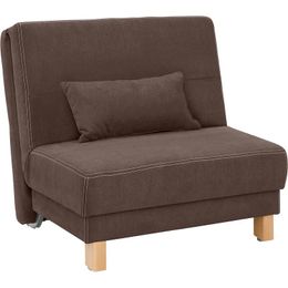 Home Affaire Schlafsofa &raquo;Gina&laquo; vom Sofa zum Bett mit einem Handgriff, in 4 Breiten, Nierenkissen braun Chenille (100% Polyester) B/H/T: 80cm x 86cm x 