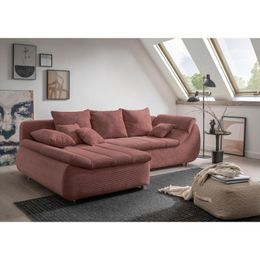 Home Affaire Ecksofa &raquo;Imola, bequem, aktuelle Steppung im Sitz, L-Form, Breite 270cm&laquo; wahlweise mit Bettfunktion rot Microfaser PRIMABELLE (100% 