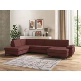 DOMO collection Wohnlandschaft &raquo;Capelo, komfortabel, klare Linien zeichnen dieses Design aus, U-Form&laquo; mit Armteilverstellung, wahlweise mit 
