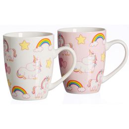 Ritzenhoff & Breker Becher &raquo;Unicorn&laquo; 6-teilig rosa Porzellan 11cm, 350ml, 6 Stk.