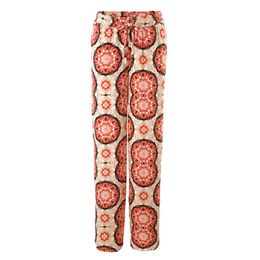 Aniston CASUAL Schlupfhose in wollwei&szlig;-rot-schwarz-rosa-khaki | Gr.: 48
