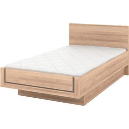 Musterring Holzbett &raquo;Sorrent, Bettgestell, Bettrahmen, teilmassiv Eiche&laquo; Eiche teilmassiv, Liegeh&ouml;henverstellung, in schwebender Optik braun L&auml;nge B: 220cm x 