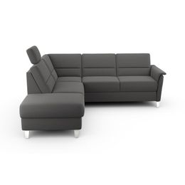 Quelle optional Schlaffunktion & Bettkasten, Federkern grau 100% Polyester B/H/T: 236cm x 89cm x 212cm, Struktur, Ottomane links,mit Bettfunktion,ohne 