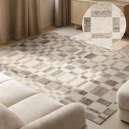 vikosa Wollteppich &raquo;Structa&laquo; rechteckig 15 mm H&ouml;he Handgemacht, Grafisch, Karo, Natur, Wolle, Wohnzimmer,Schlafzimmer beige Wolle B : 80cm 1 Stk., 