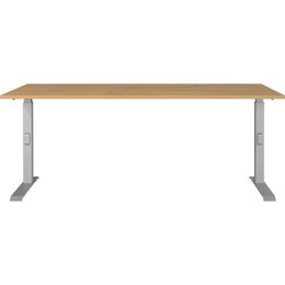 Germania Schreibtisch &raquo;Downey&laquo; h&ouml;henverstellbar von 68-91 cm, verf&uuml;gbar in verschiedenen Breiten silber B/H/T: 180cm x 91cm x 80cm, Gestellfarbe 