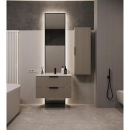 Welltime Waschtisch &raquo;TIBU mit Waschbecken. 2 Schubladen. 2 Breiten (60/80cm) und 4 Farben&laquo; Badschrank mit Waschbecken, Softclose, Ma&szlig;e B/H/T: 81,5/53/