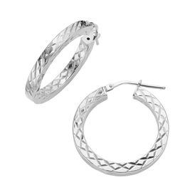 Firetti Damen Paar Creolen &raquo;Schmuck Geschenk Silber 925 Ohrschmuck Ohrringe diamantiert&laquo; 26mm, Silber 925 (Sterlingsilber)