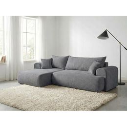 WERK2 Ecksofa &raquo;Ewela, modern, inkl. Bettfunktion & Bettkasten, bequem, Breite 265cm&laquo; moderner Boucle Bezug, Liegefl&auml;che 200/140cm 100% Polyester B/H/T