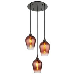 Globo LIGHTING H&auml;ngeleuchte &raquo;LAVUS&laquo; E27 1 Stk. H&auml;ngelampe/Pendelleuchte/H&ouml;he k&uuml;rzbar/Wohnzimmer/Esszimmer braun &Oslash; 18cm H: 120cm, 1 Stk.
