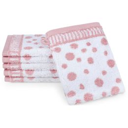 Ross Waschhandschuh &raquo;Punkte, allover&laquo; aus feinster Baumwolle rosa Baumwolle B/L: 16cm x 22cm
