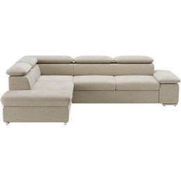 Sit & More sit&more Ecksofa &raquo;Valantine L-Form, B: 272 cm&laquo; mit Arm- & Kopfteilverstellung, optional mit Schlaffunktion beige 100% Polyester B/H/T: 272cm x 73cm x 