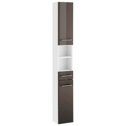 Welltime Hochschrank &raquo;Venedig&laquo; Badm&ouml;bel in verschiedenen Farben erh&auml;ltlich grau B/H/T: 25cm x 180cm x 20cm, Schubladen: 1 Stk. T&uuml;ren: 2 Stk.