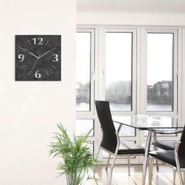 Artland Wanduhr &raquo;Granit-Gestein-Anthrazit&laquo; wahlweise mit Quarz- oder Funkuhrwerk, lautlos ohne Tickger&auml;usche schwarz B/H/T: 30cm x 30cm x 0,3cm, Quarzuhr
